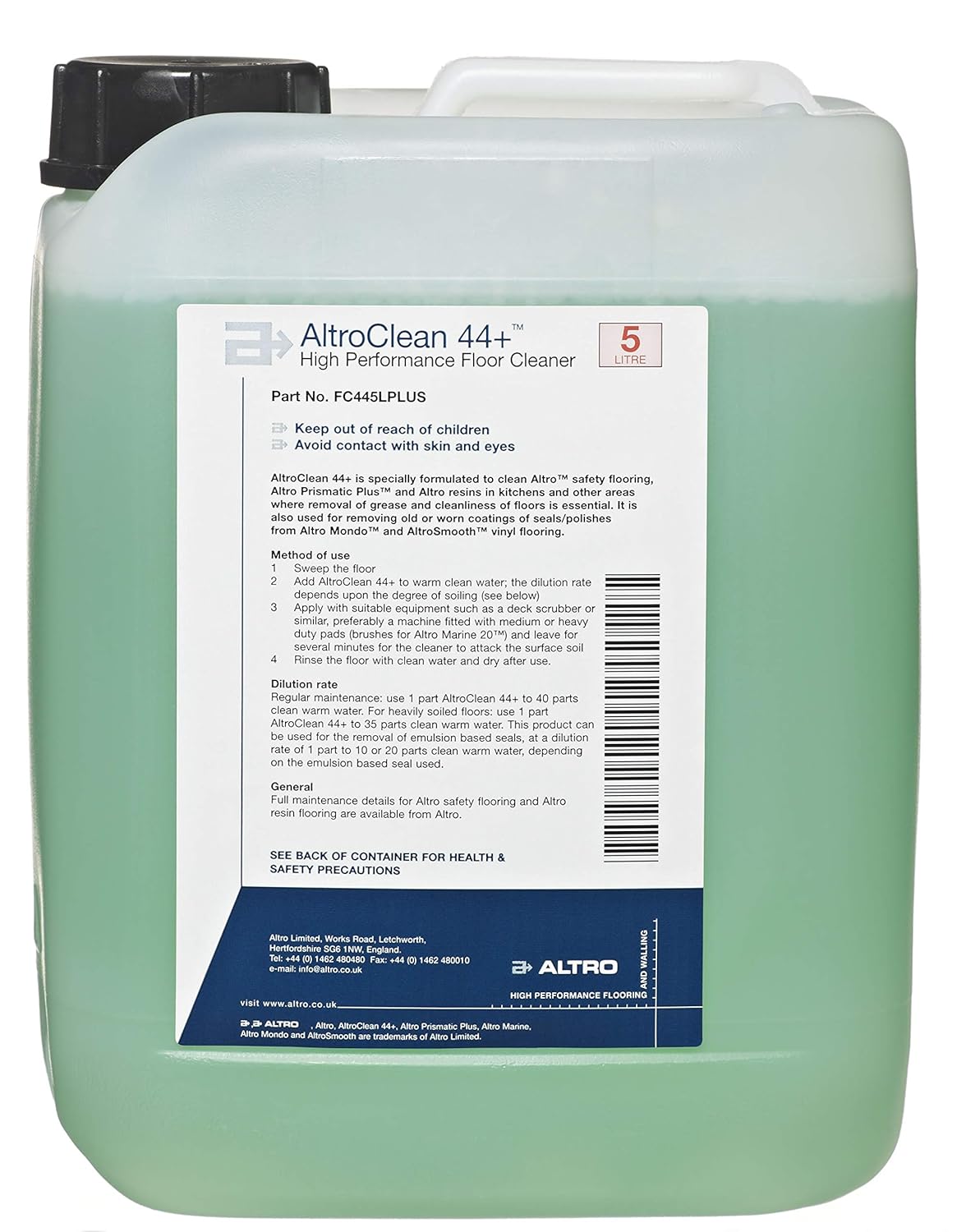 Altroclean 44+ Plus Super Concentrated Safety Floor Cleaner 5ltr ...