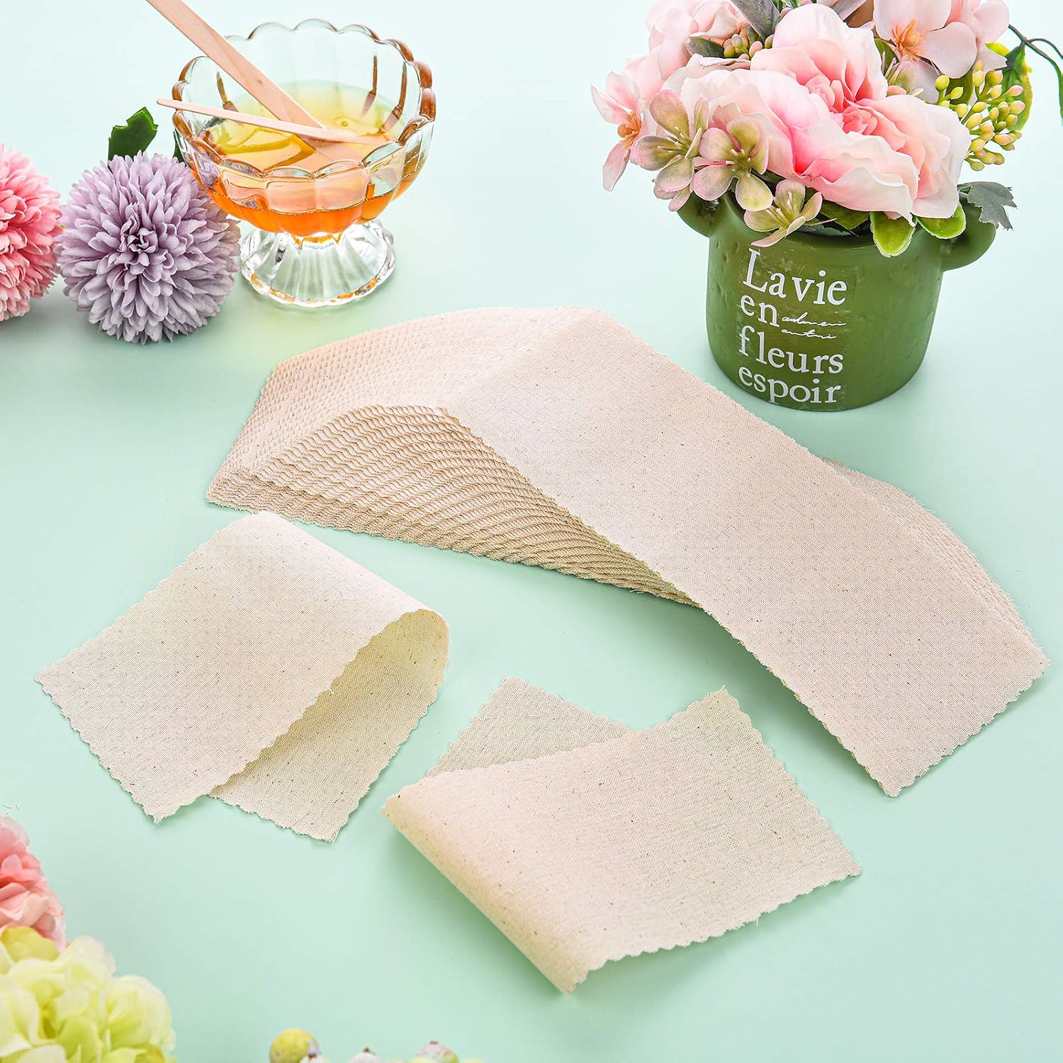 100 Pieces Muslin Epilating Strips Natural Durable Muslin Epilating ...