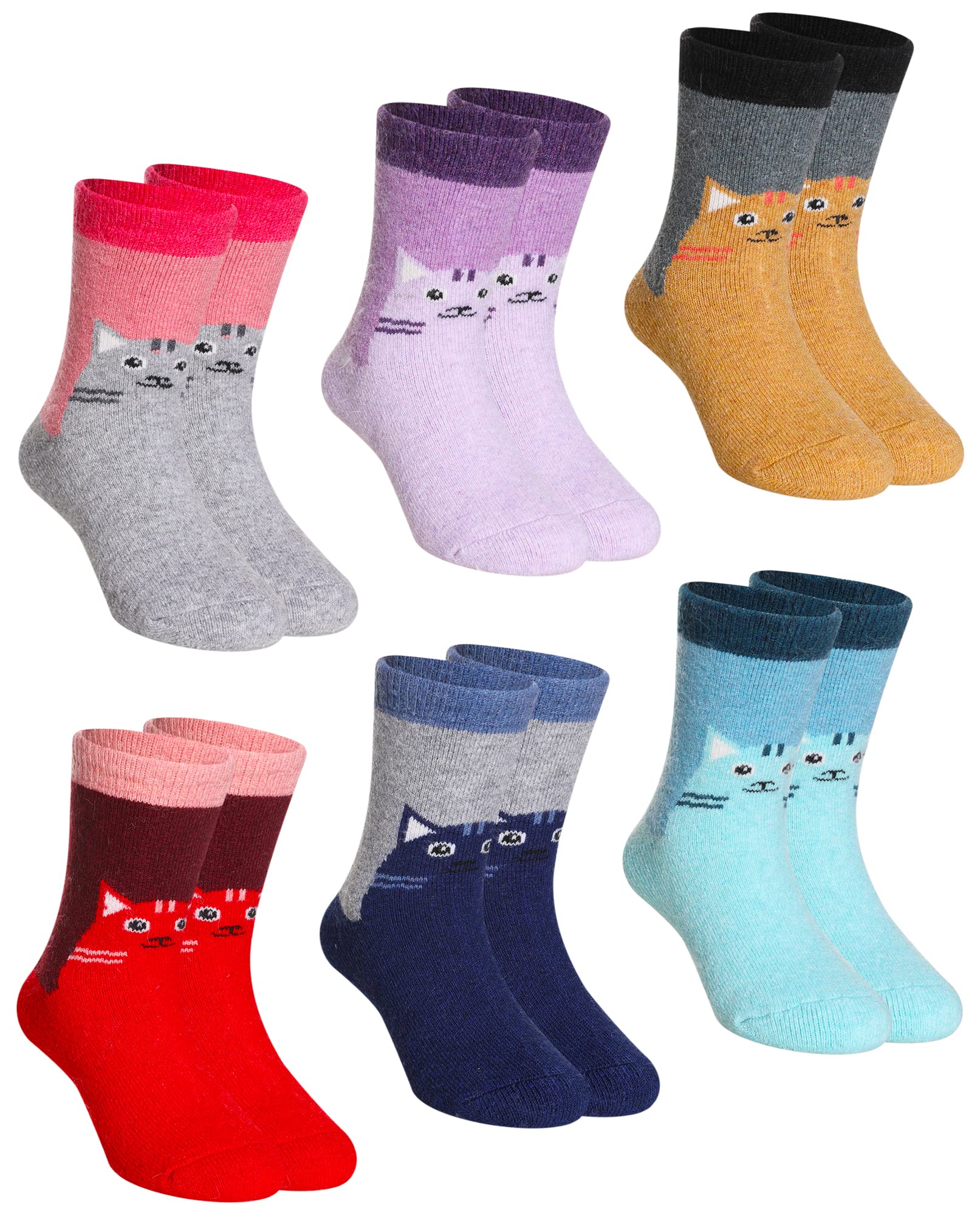 DoSmart Children's Winter Warm Wool Solid Color Socks Kids Boy Girls ...