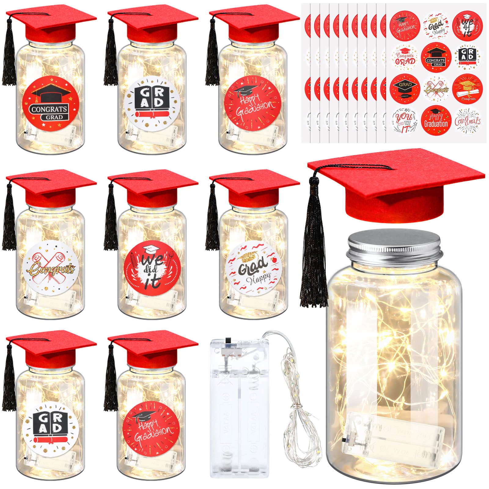Hushee 8 Sets Graduation Jar Graduation Centerpieces 2025 with LED ...
