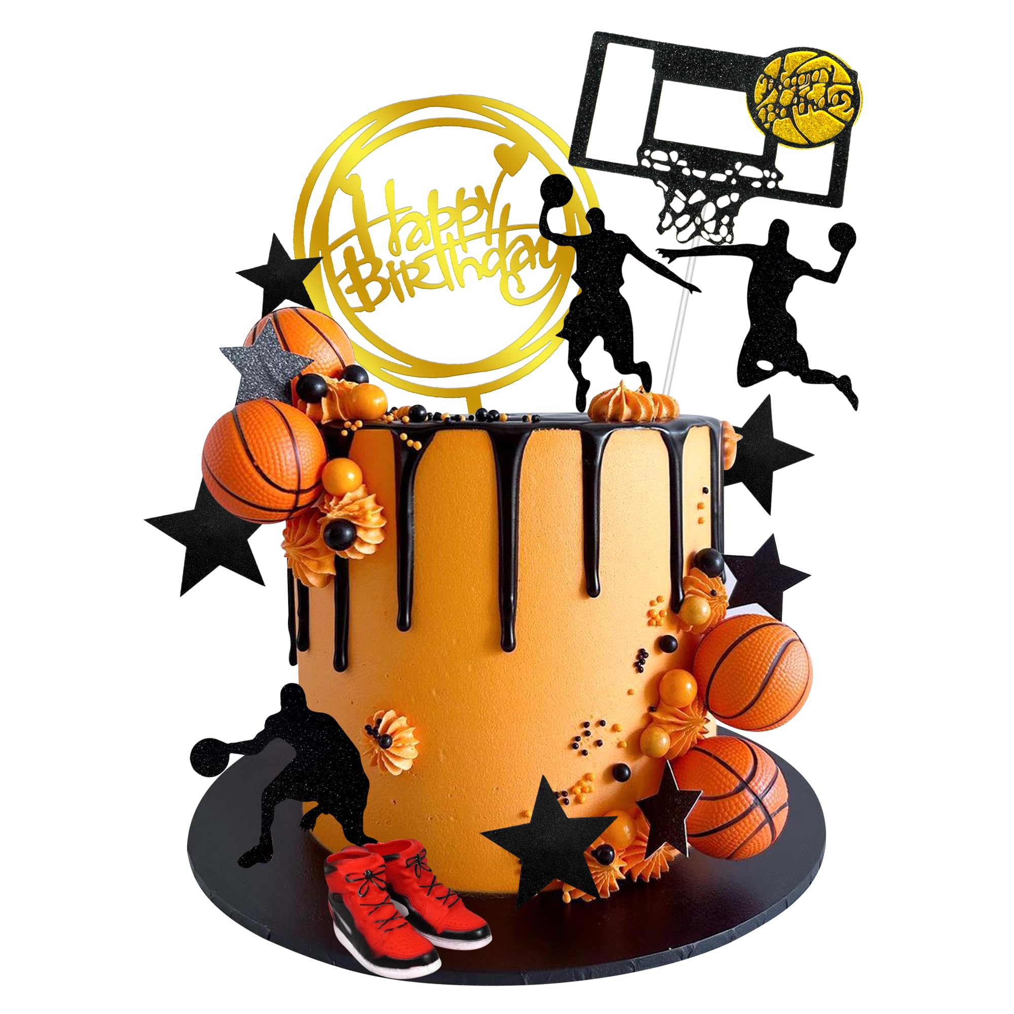 17 PCS Basketball Cake Toppers Basketball Star Themed Cake Decorations ...