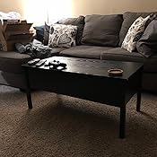 Amazon.com: HOMCOM 39" Modern Lift Top Coffee Table Desk with Storage ...