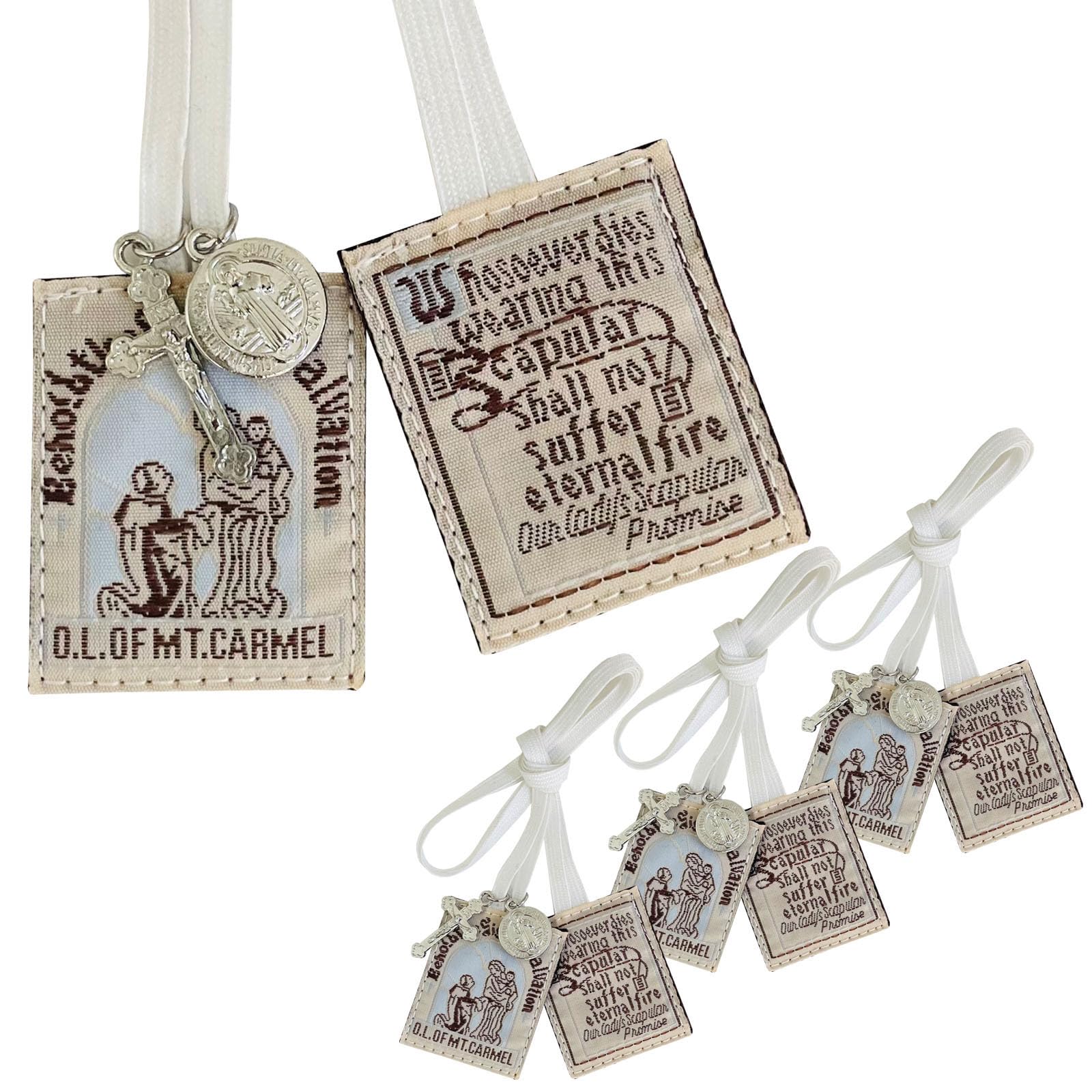 Scapulars Catholic, 3 Pack Bulk Brown Scapular Of Our Lady Of Mount ...