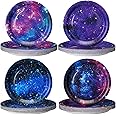 Amazon.com: Sunnyray 100 Pcs Galaxy Paper Plates 9 Inch Space Woodland ...