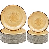 Amazon.com: Whaline 50Pcs 9 Inch Wood Grain Disposable Paper Plates ...