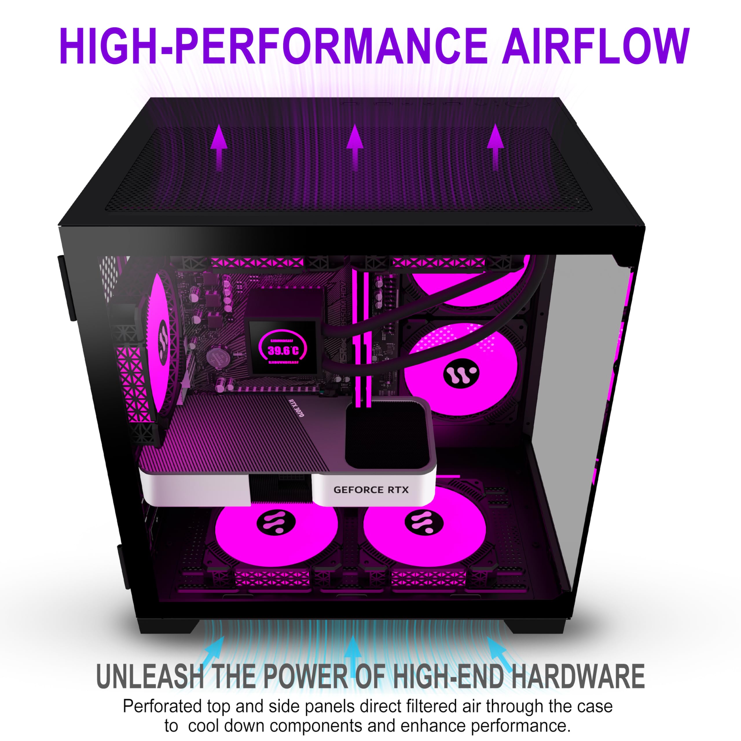 Mua KEDIERS Mini Tower PC Case, 7 ARGB Fans Pre-Installed, Double Tempered Glass Gaming MINI ...