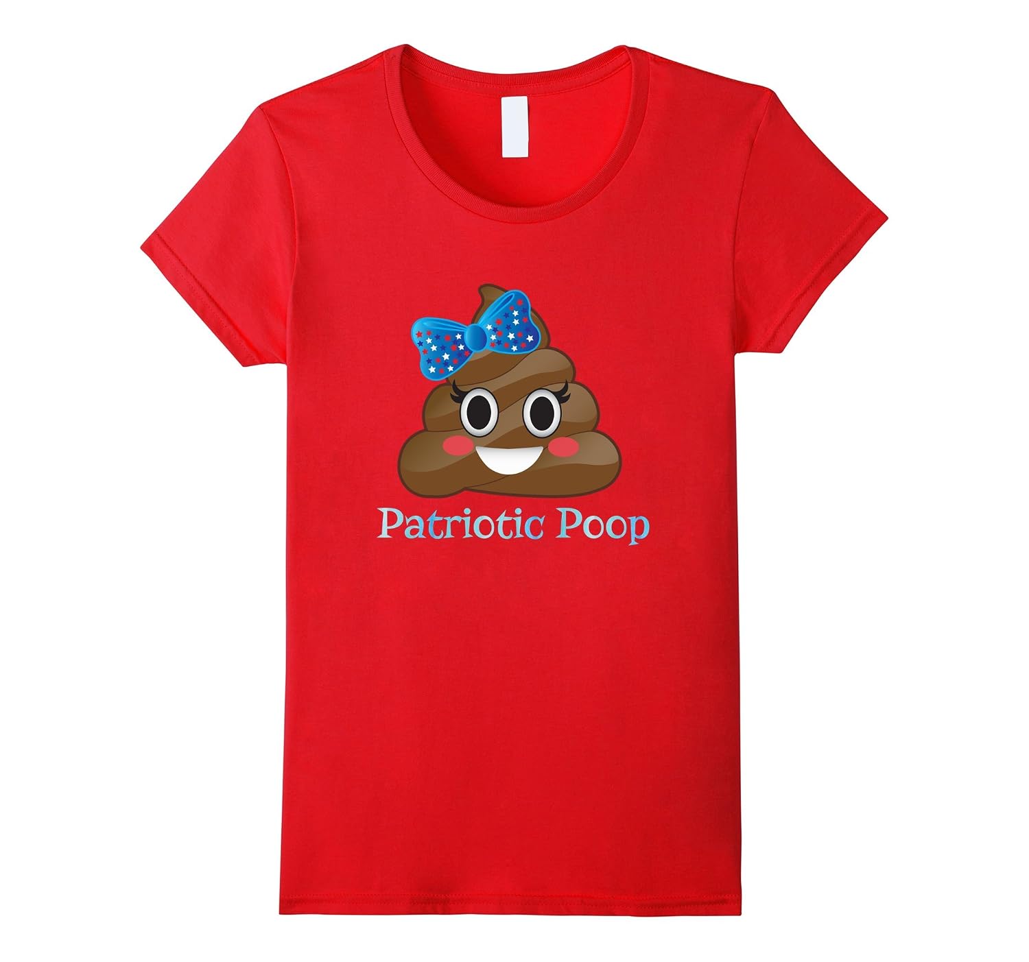 Cute Poop Emoji USA America Patriotic July 4th Bow Shirts