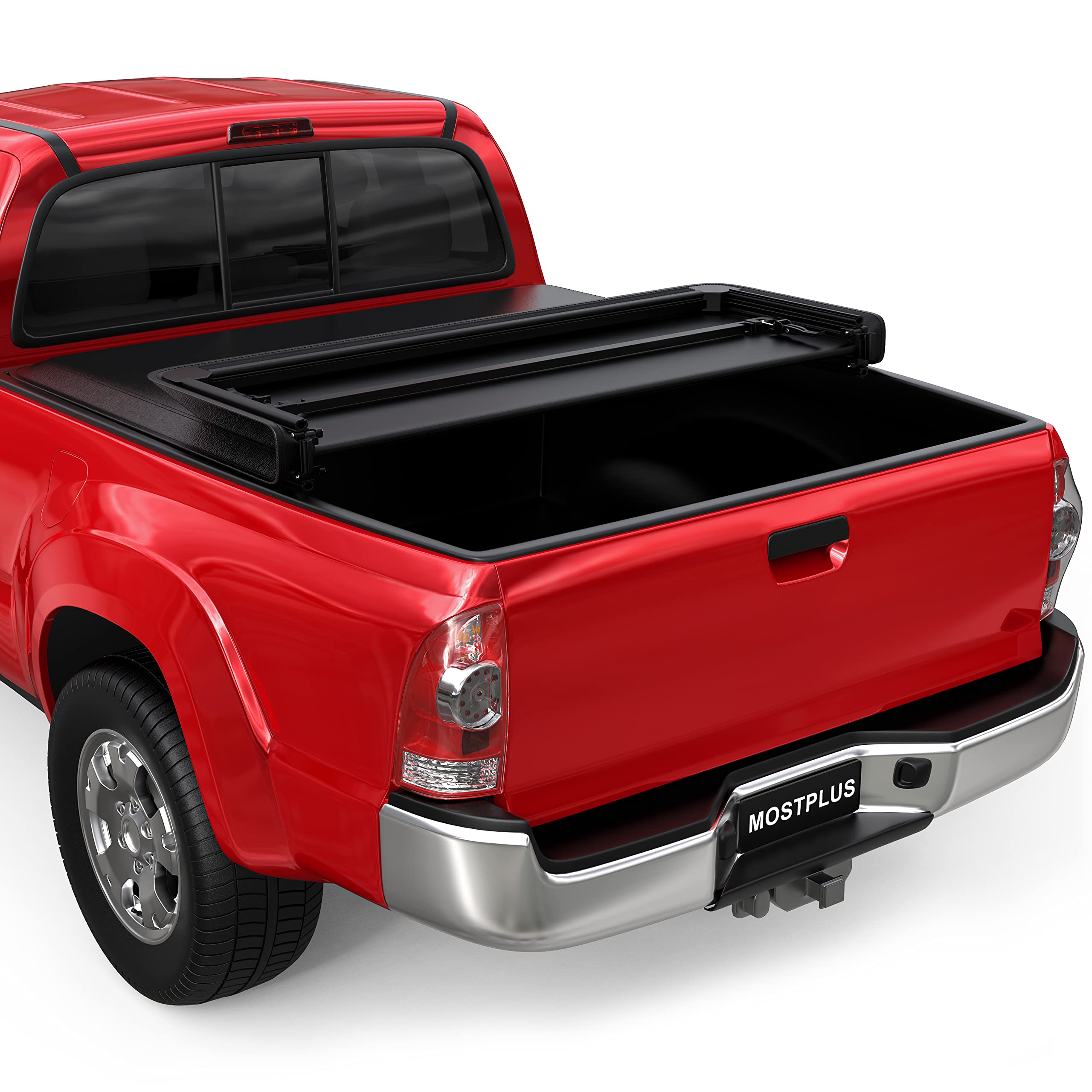 MOSTPLUS Tri Flip Fold Soft Truck Bed Tonneau Cover Compatible with ...