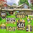 Amazon.com : Singult 40th Birthday Yard Signs – Black and Gold Outdoor ...