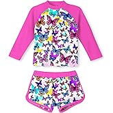 Amazon.com: HOLIEBEE Girls Long Sleeve Swimsuit Rash Guard Swimwear 3 ...