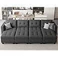 Amazon.com: Belffin Storage Modular Sleeper Sofa Sectional Couch with ...