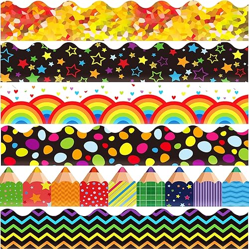 Geyee 84 Pieces 83 Feet Classroom Bulletin Board Borders Scalloped ...