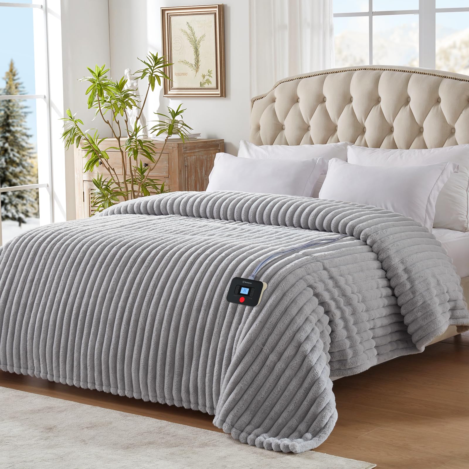 Westinghouse Electric Blanket Twin Size, Super Cozy Luxury Faux Fur ...