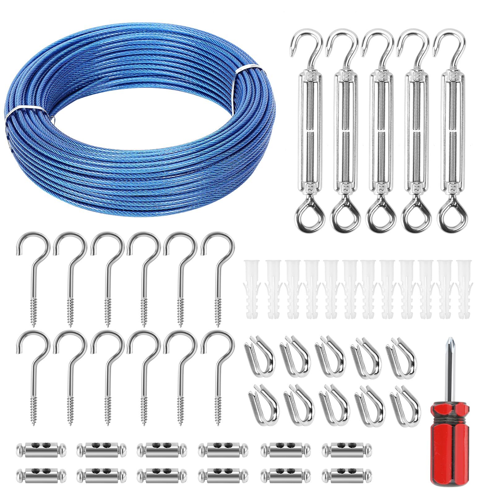 Mua Wire Rope Kit, Sunwuk 100ft PVC Coated Wire Rope Kit, 1/8 ...