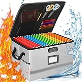 Amazon.com: EXLIFBAG 2 Layer File Box with Lock, Portable Document Organizer Box with Handle ...