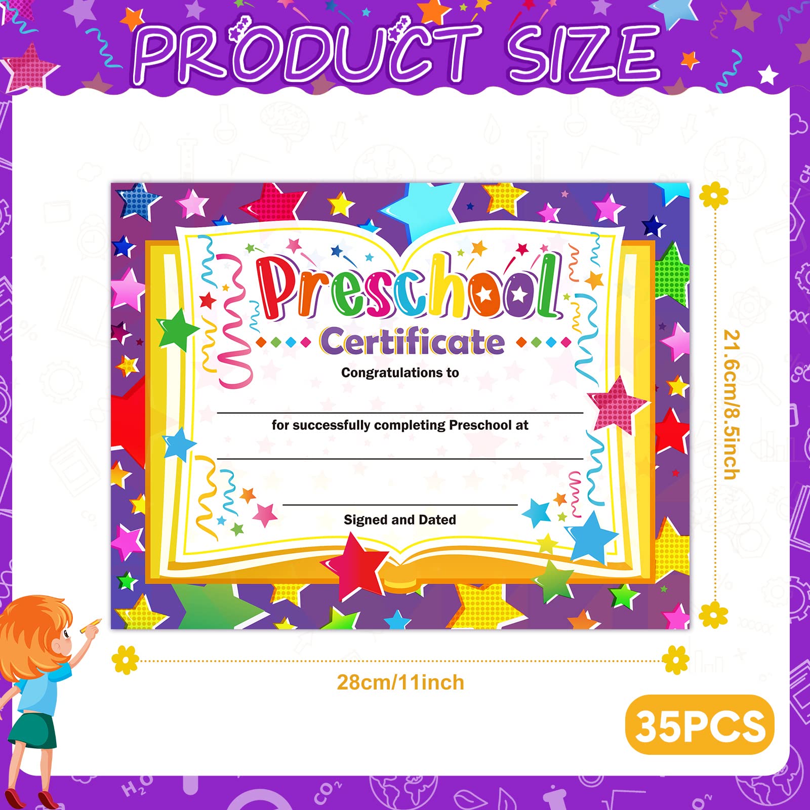 Mua Yisong 35 Pcs Preschool Diploma, Colorful Preschool Graduation ...