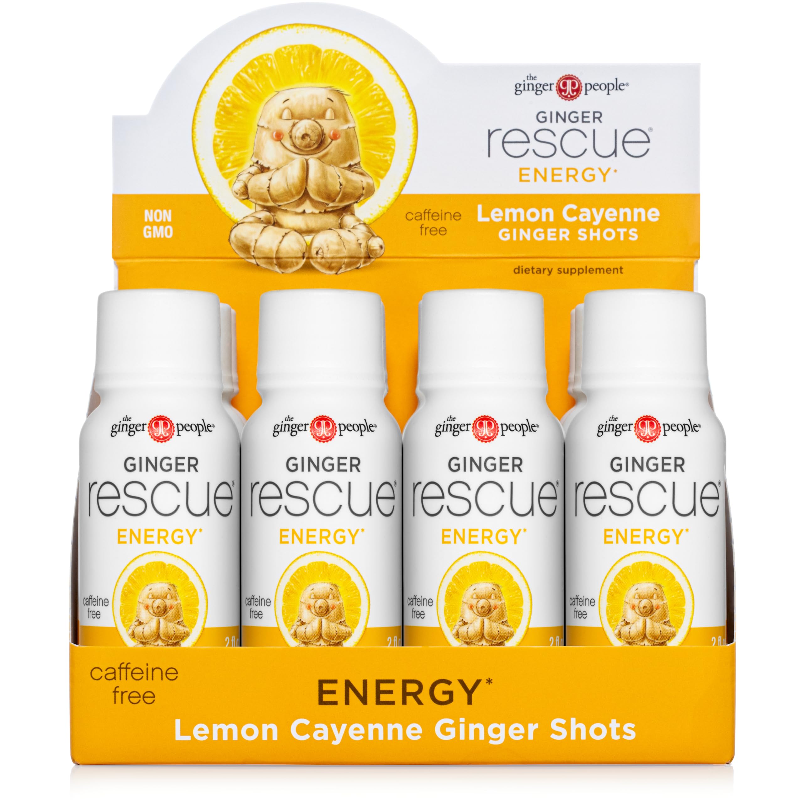 Ginger Rescue Shots by The Ginger People – Energy Boosting, Caffeine ...