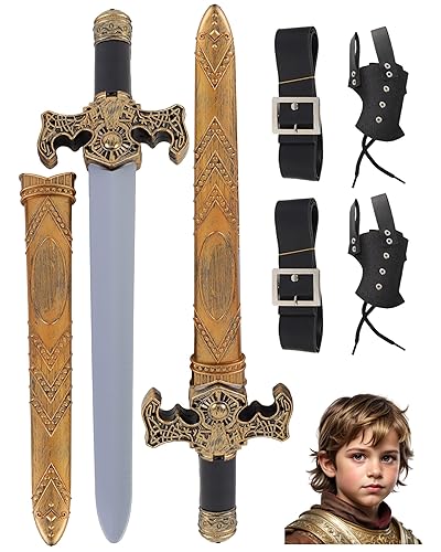 Toy Sword for Kids - 23” Fake Sword with Sheaths and Belts - Boy Toys ...