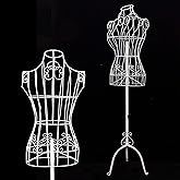 Amazon.com: Adjustable- Mannequin Dress Form Female Black Steel Wire 32 ...