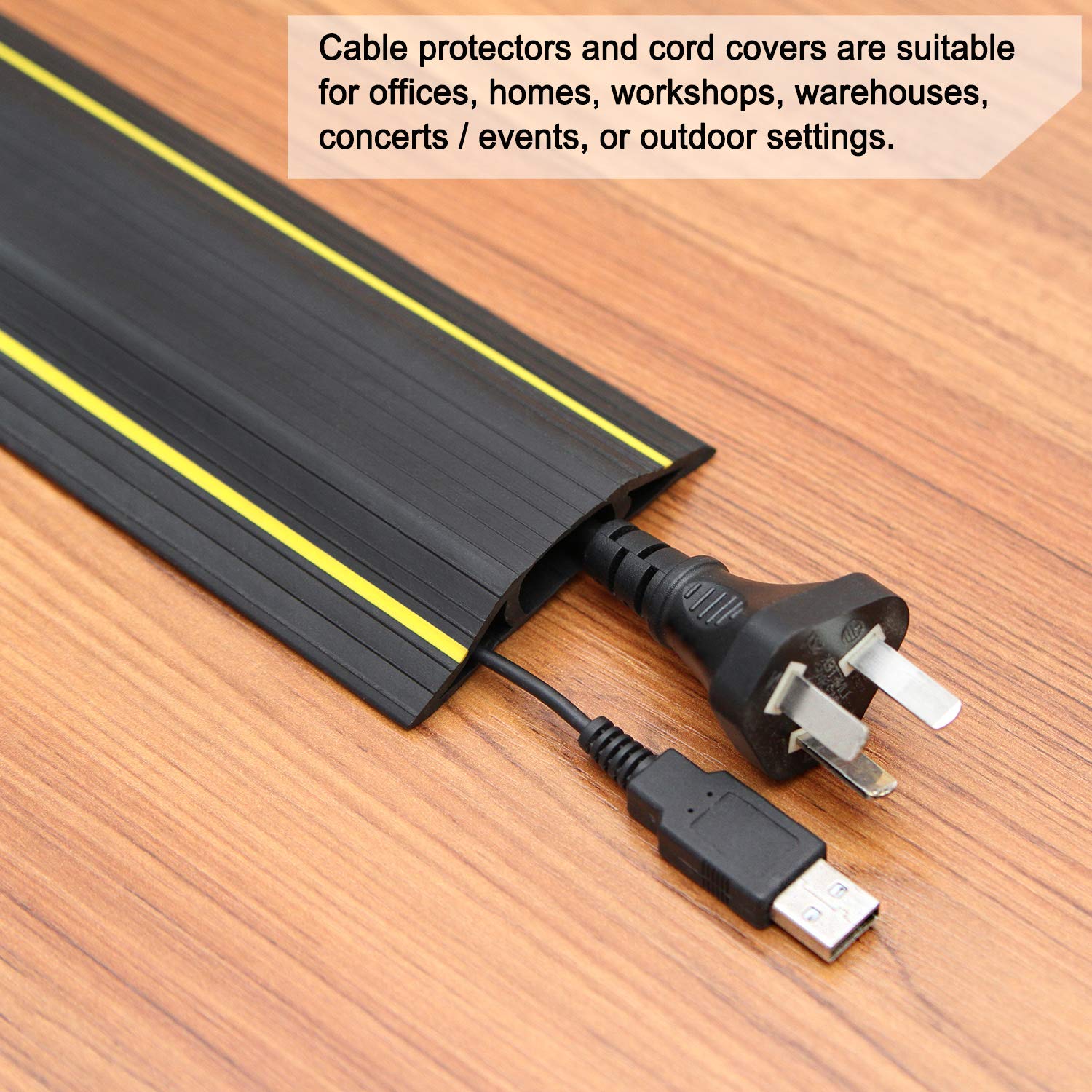 AGPTEK Heavy Duty Floor Cable Cover Cable Protector, 6.5 Ft Floor Cord ...