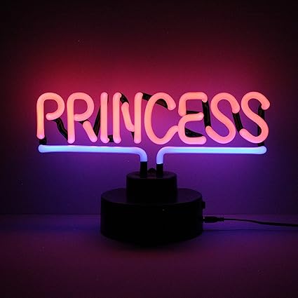 Icon Neon" Princess Real Neon Sculpture, Pink/Blue: Amazon.co.uk: Lighting
