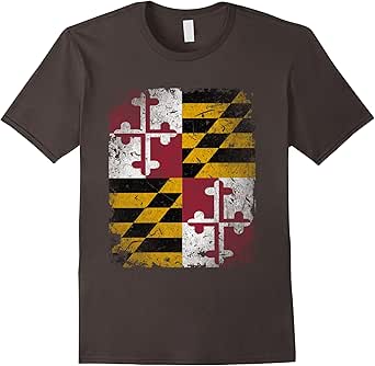 Amazon.com: Maryland State Flag Shirts Vintage Distressed T-Shirt: Clothing