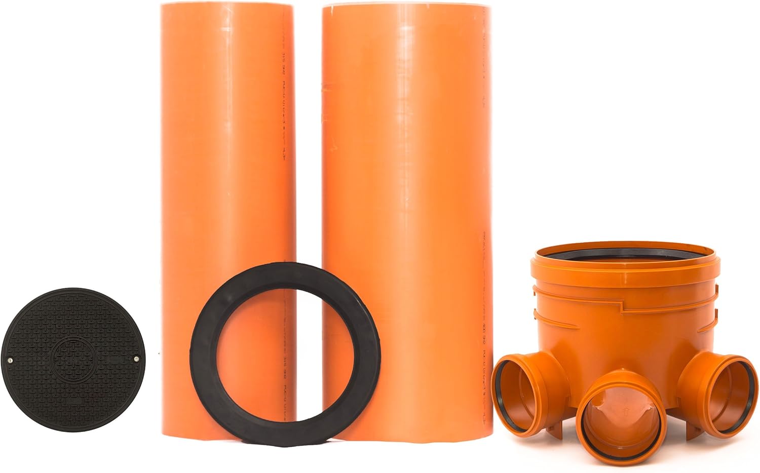 KG Schacht Abwasserschacht DN 400 Schachtboden 3x160/1x160 - Rohr DN400 ...