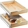 Amazon.com: Menkxi 2 Set Pull out Tray Cabinet Organizer Wooden Pull ...