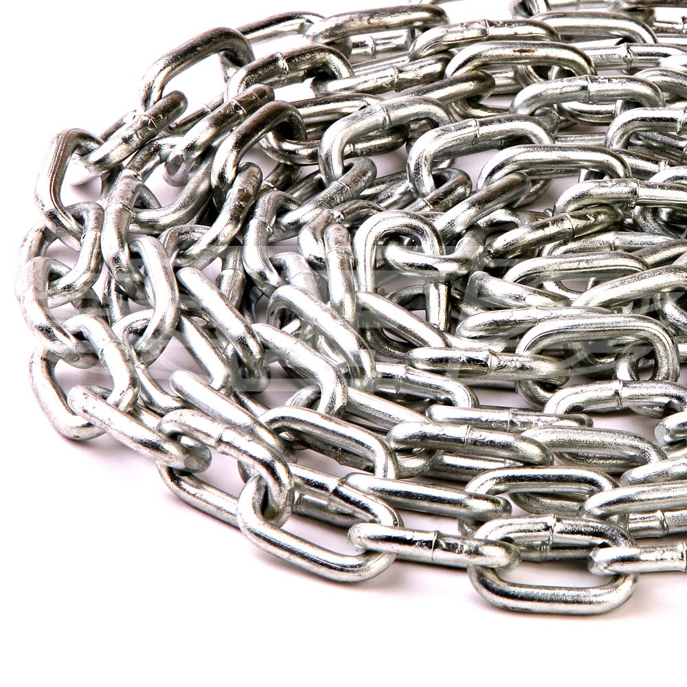 2.5mm x 24mm x 5mm THICK STEEL WELDED CHAIN LINKS HANGING FENCE LONG ...