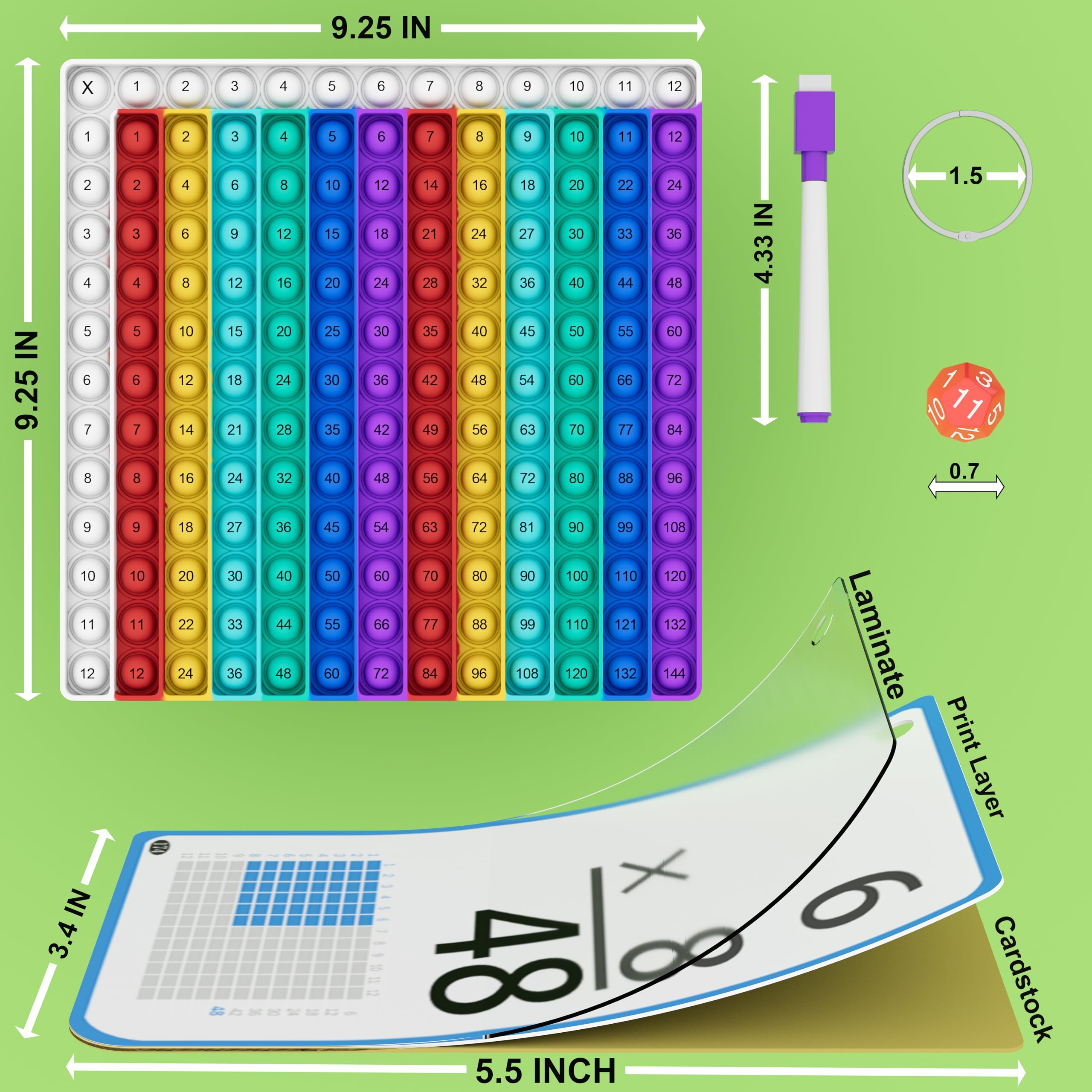 Mua Multiplication Flash Cards + Multiplication Chart - Math ...