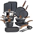Amazon.com: Kitchen Academy Induction Cookware Set-17 Piece Non-stick ...