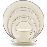 Amazon.com | Lenox Solitaire White 5-Piece Place Setting, Ivory and ...