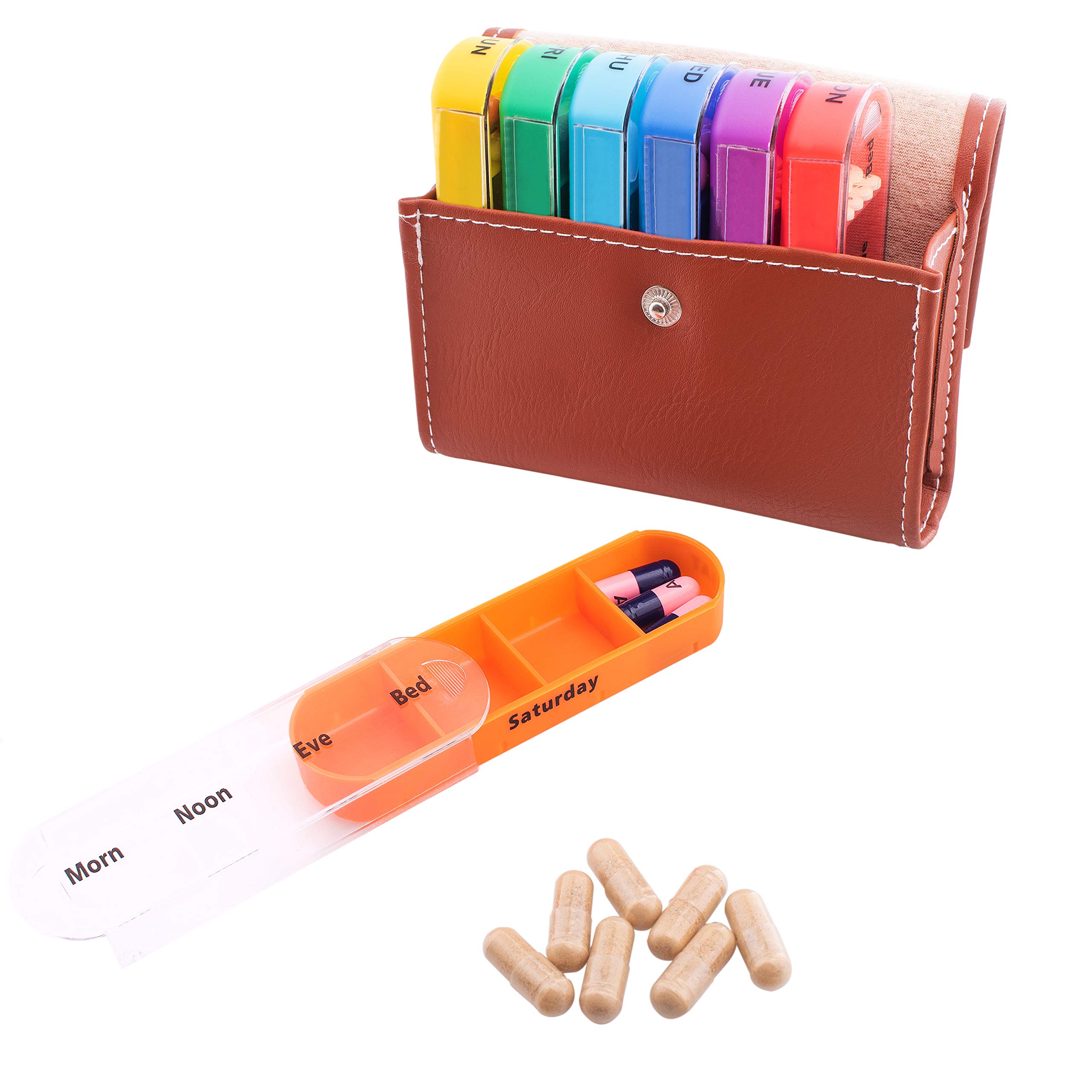 Amazon.com: Weekly Travel Pill Organizer - Prescription and Medication ...