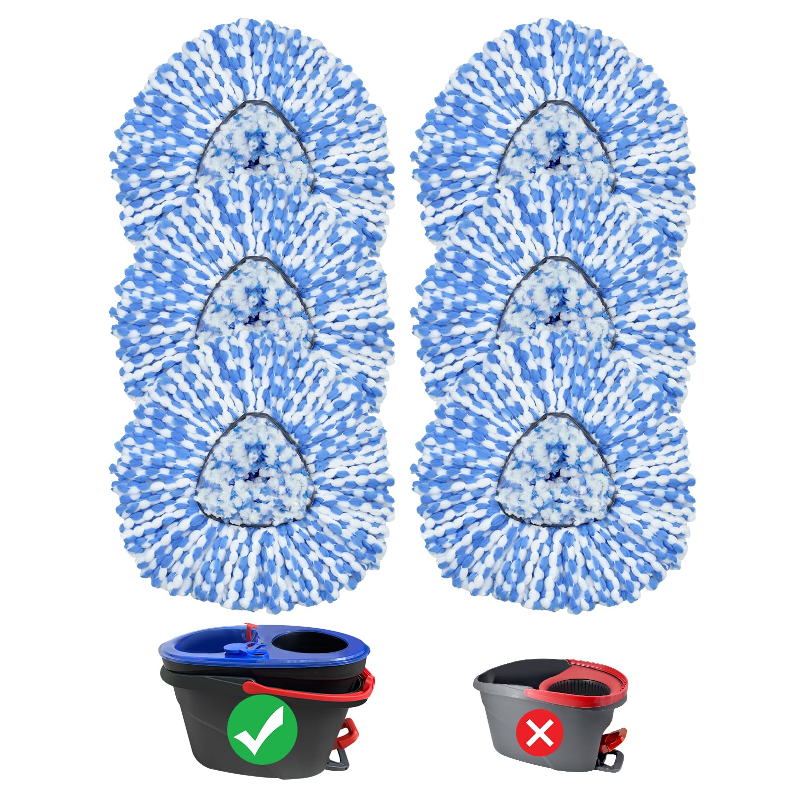Mop Replace Head, 6 Pack Mop Heads Replacements for Oceda RinseClean 2 ...
