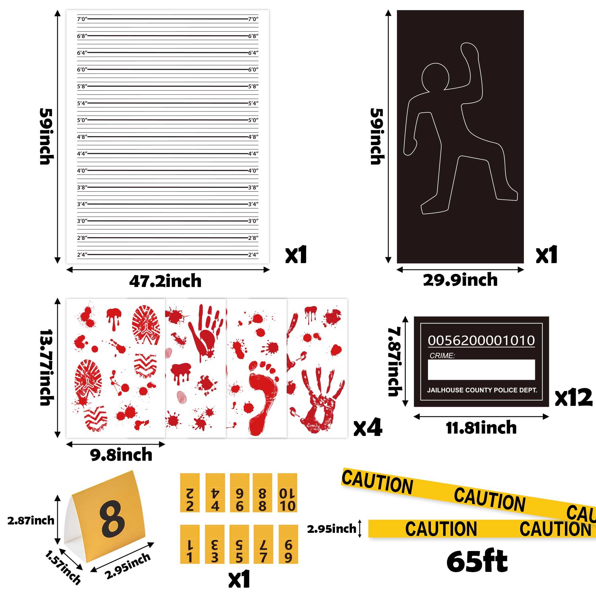 Mua 29pcs Crime Scene Decors Kits, Body Silhouette Crime Scene Tape ...
