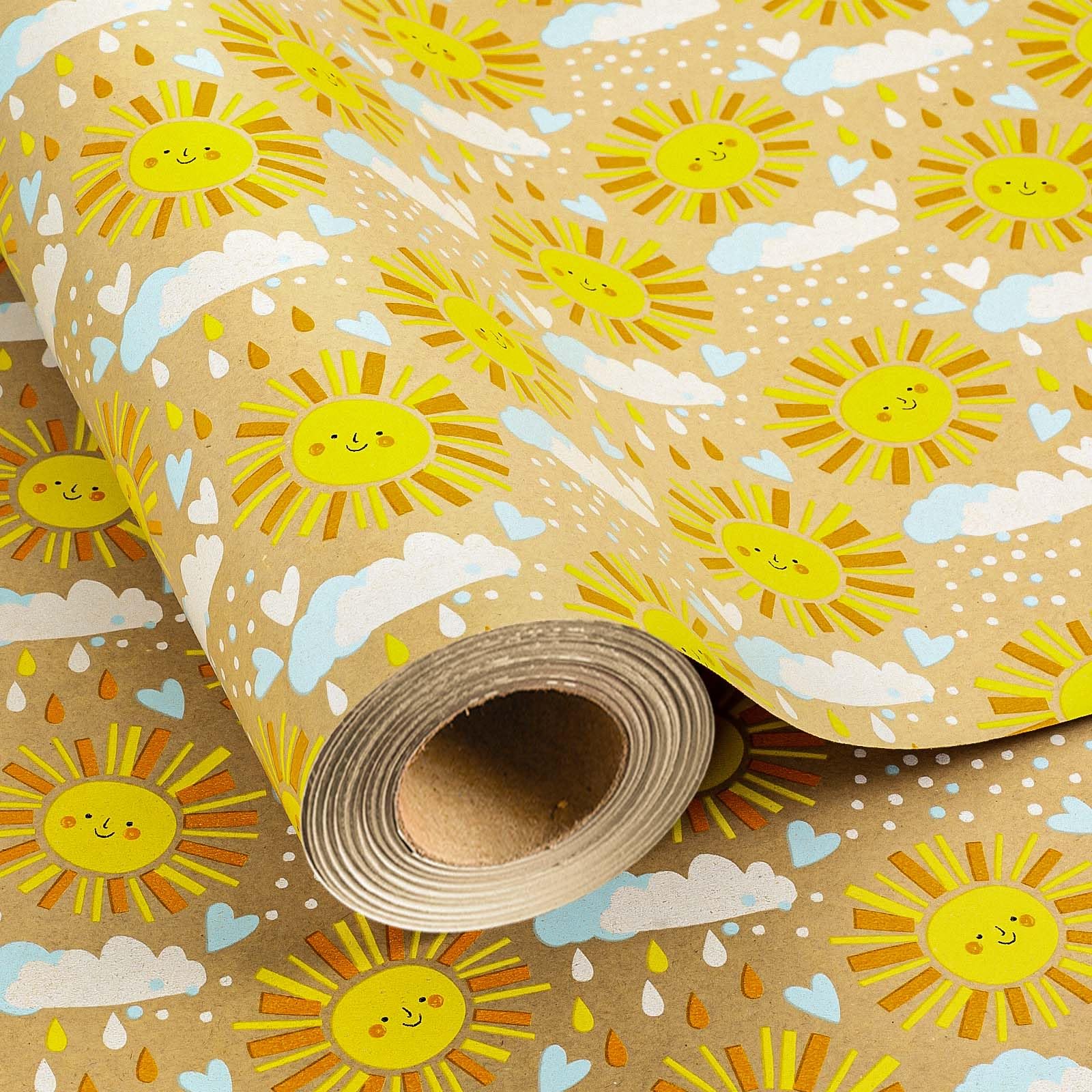 MAYPLUSS Kraft Baby Shower Wrapping Paper, Recyclable Sunshine, Cloud ...