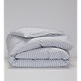 Amazon.com: Cuddledown Striped Organic Percale Comforter Cover | 100% Organic Cotton | Premium ...