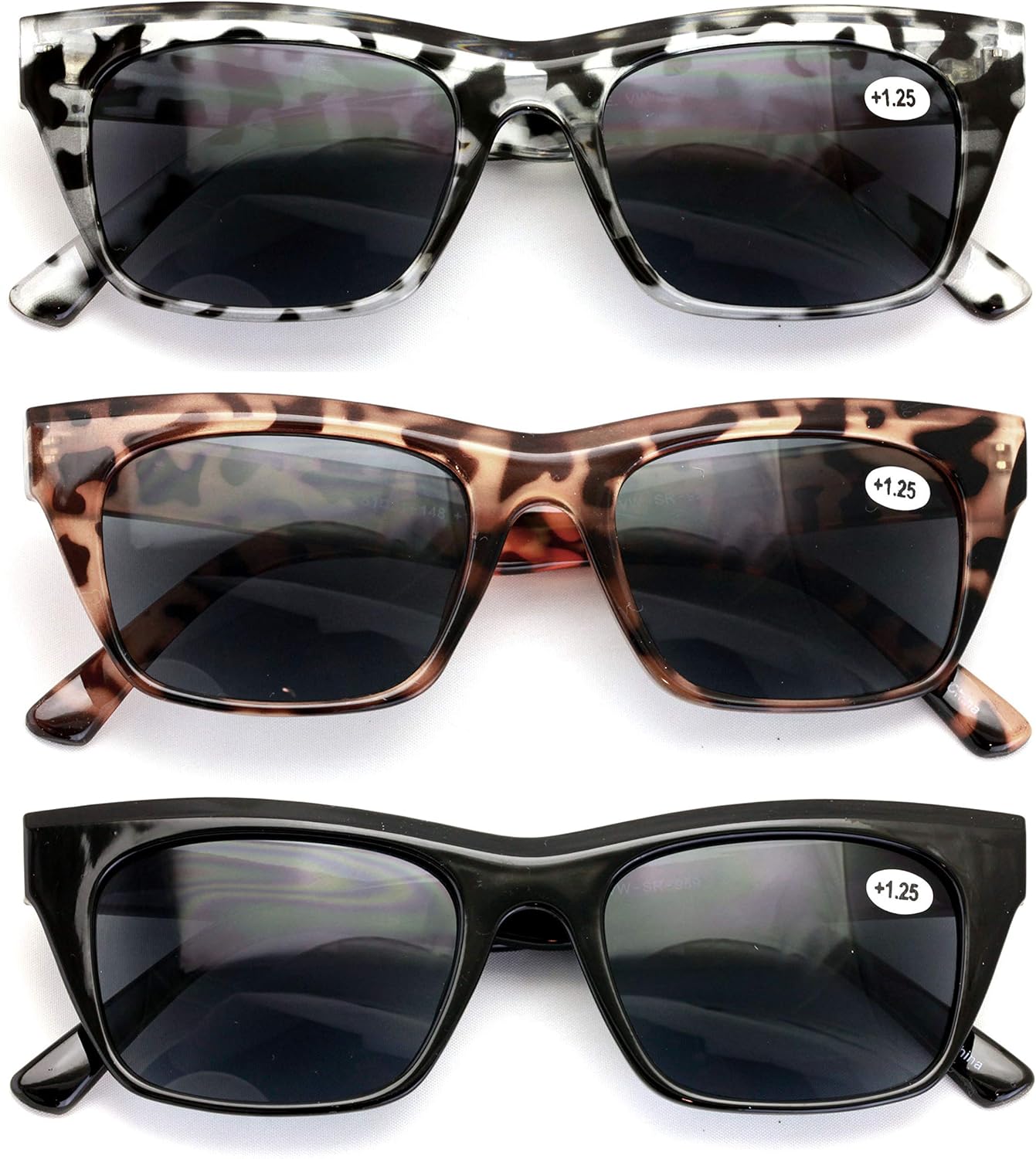 Amazon.com: Vision World 3 Pairs Women Outdoor Reading Sunglasses ...