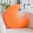 Amazon.com: ZCNYCLAM Moon Pillow, Moon Shaped Pillow with Soft Faux Fur ...