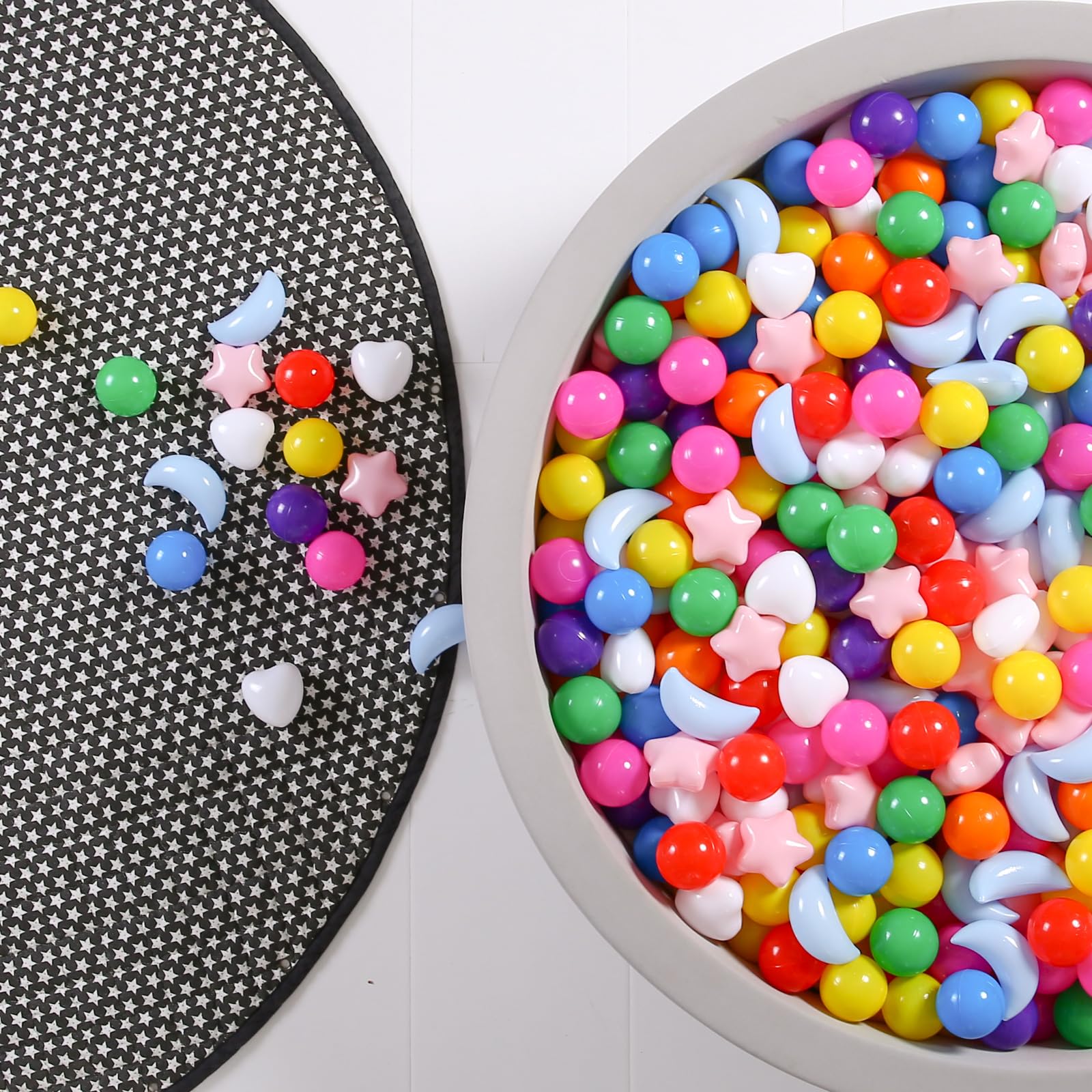 GOGOSO Star Heart Moon Ball Pit Balls, Shaped Play Balls for Ball Pit ...