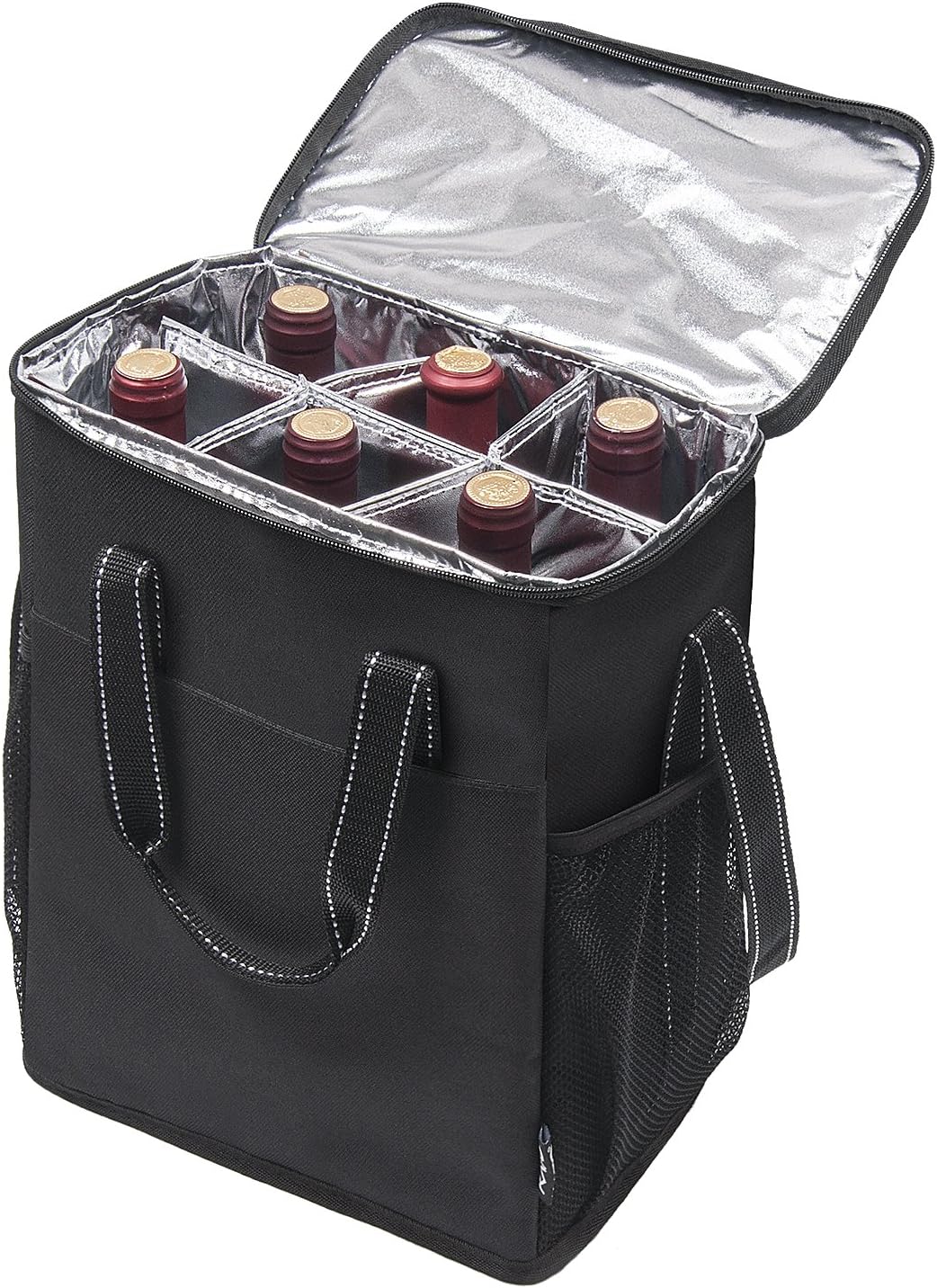 Amazon.com | 6 Bottle Wine Carrier - Insulated & Padded Wine Carrying ...