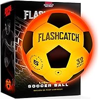 FlashCatch Light Up Soccer Ball - Glow in the Dark NO 5 Sports Gear Gifts for Boys & Girls 8-15 ...
