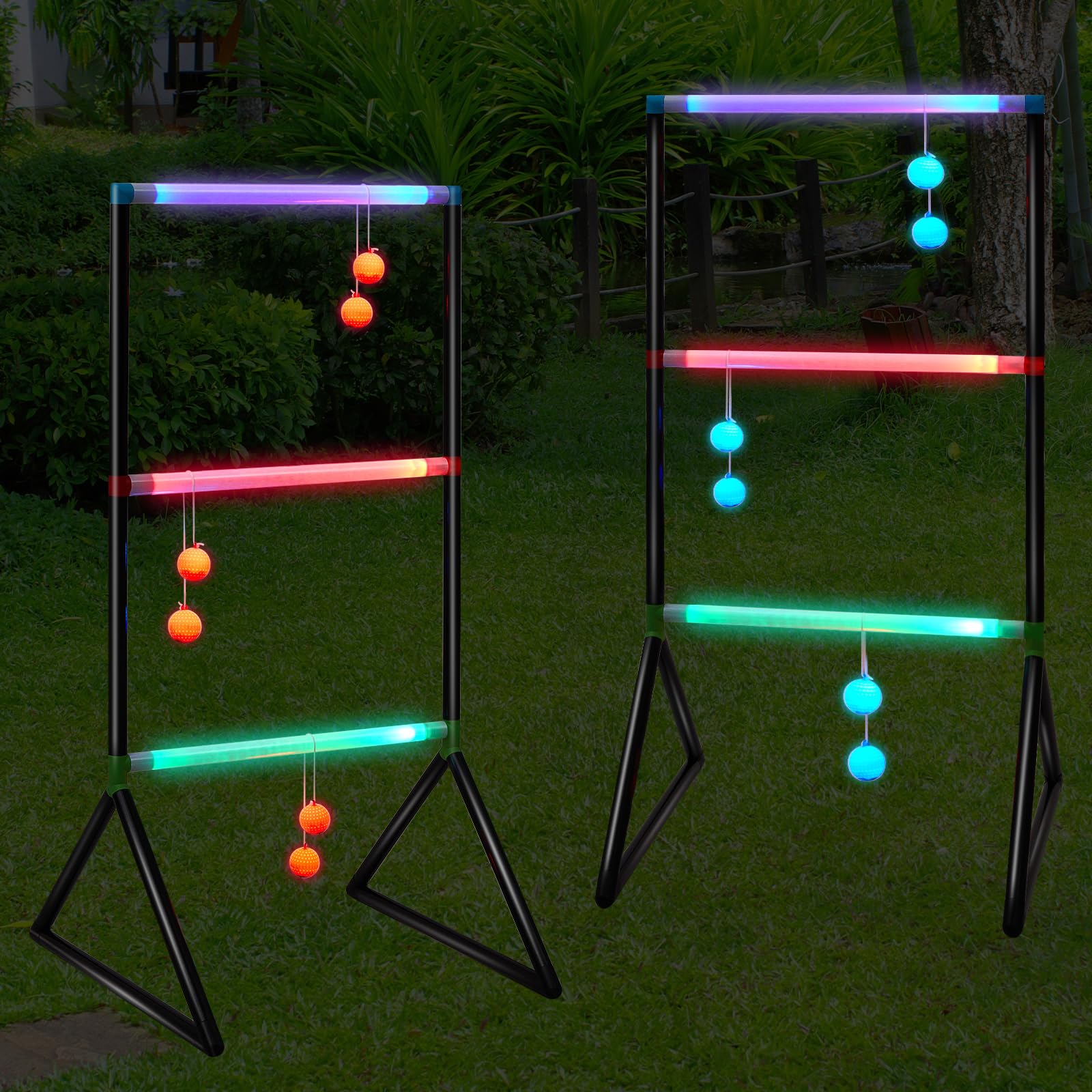Sonwyoung Light up Ladder Ball Set 6 Glow in The Dark Ladder Ball 2 LED ...