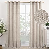 Central Park Gray Tan Stripe Sheer Color Block Window Curtain Panel Linen Window Treatment for ...