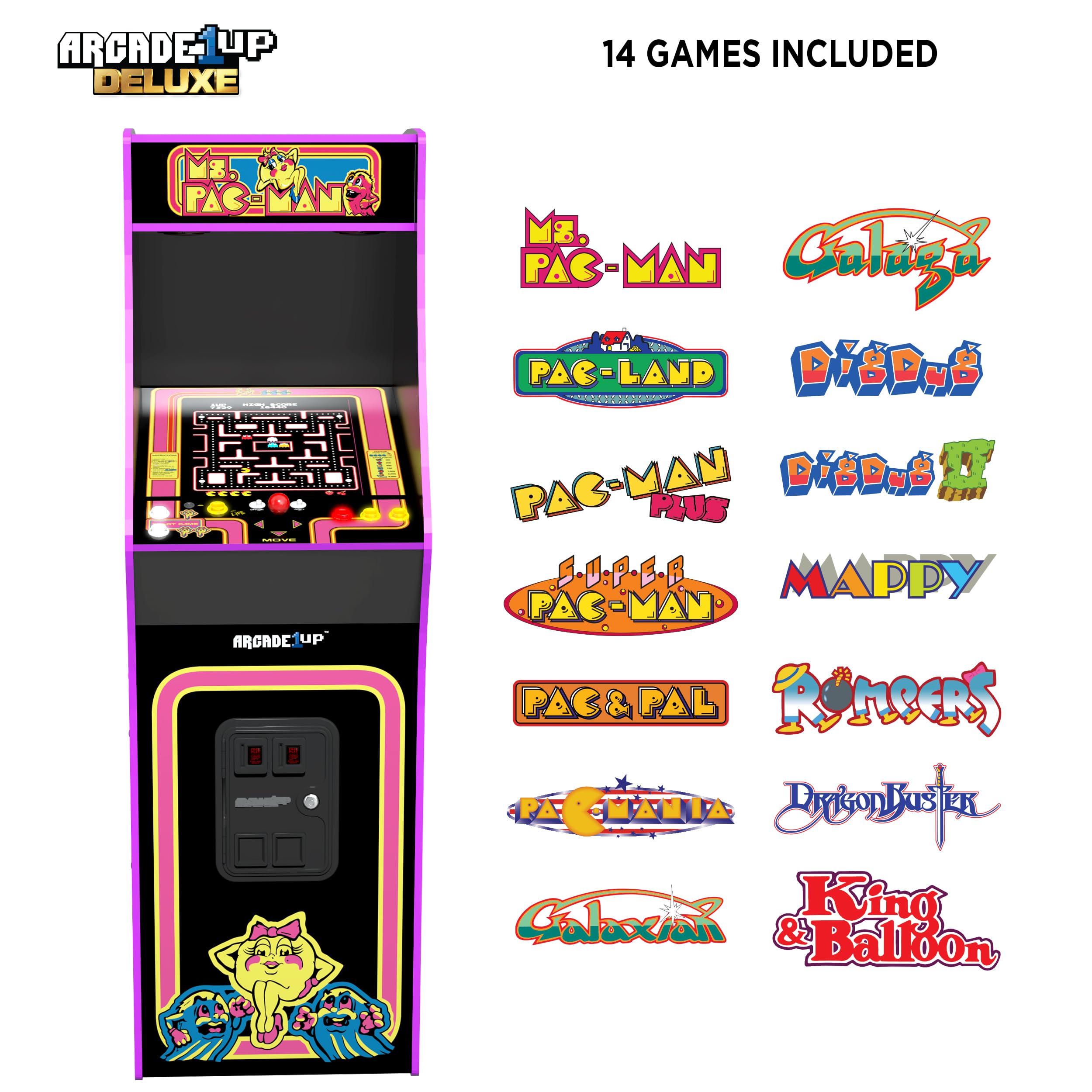 Mua ARCADE1UP Ms. PACMAN Deluxe Black Variant Arcade Machine, built for ...