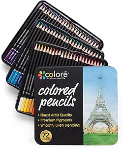 Amazon.com : Colore Colored Pencils - 72 Premium Pre-Sharpened Color ...