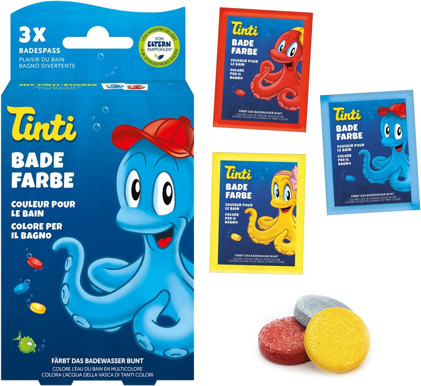 Tinti Bath Water Colour 3 Pack (1 Blue, 1 Yellow, 1 Red): Amazon.co.uk ...