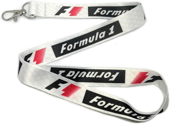 f1 formula 1 white lanyard neck strap ID holder keyring key fob ...