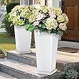 Amazon.com : FENCY Set of 2 Tall Planters for Outdoor Plants, 24 Inch ...