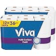 Amazon.com: Viva Multi-Surface Cloth Paper Towels, 12 Triple Rolls, 165 ...